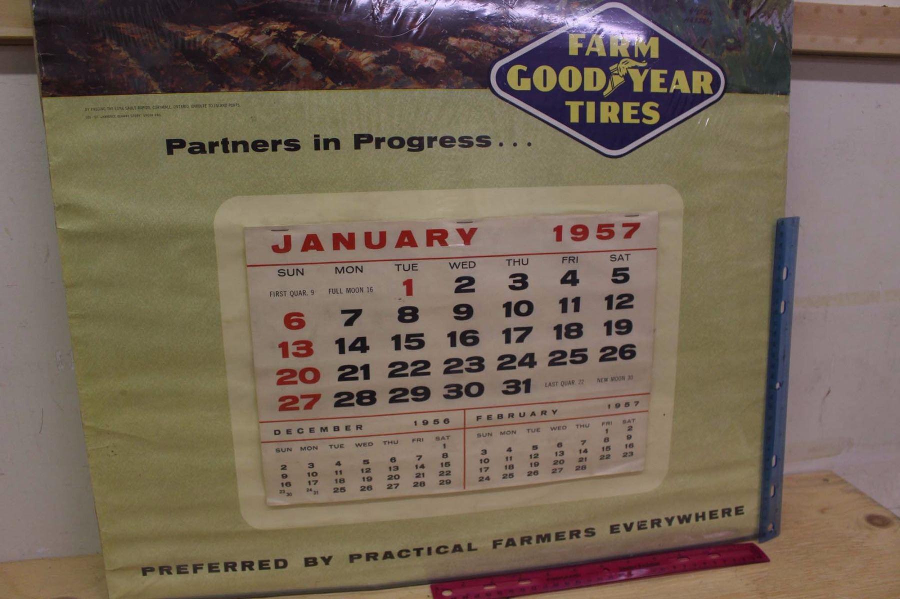 Farm Goodyear Tires 1957 Calendar