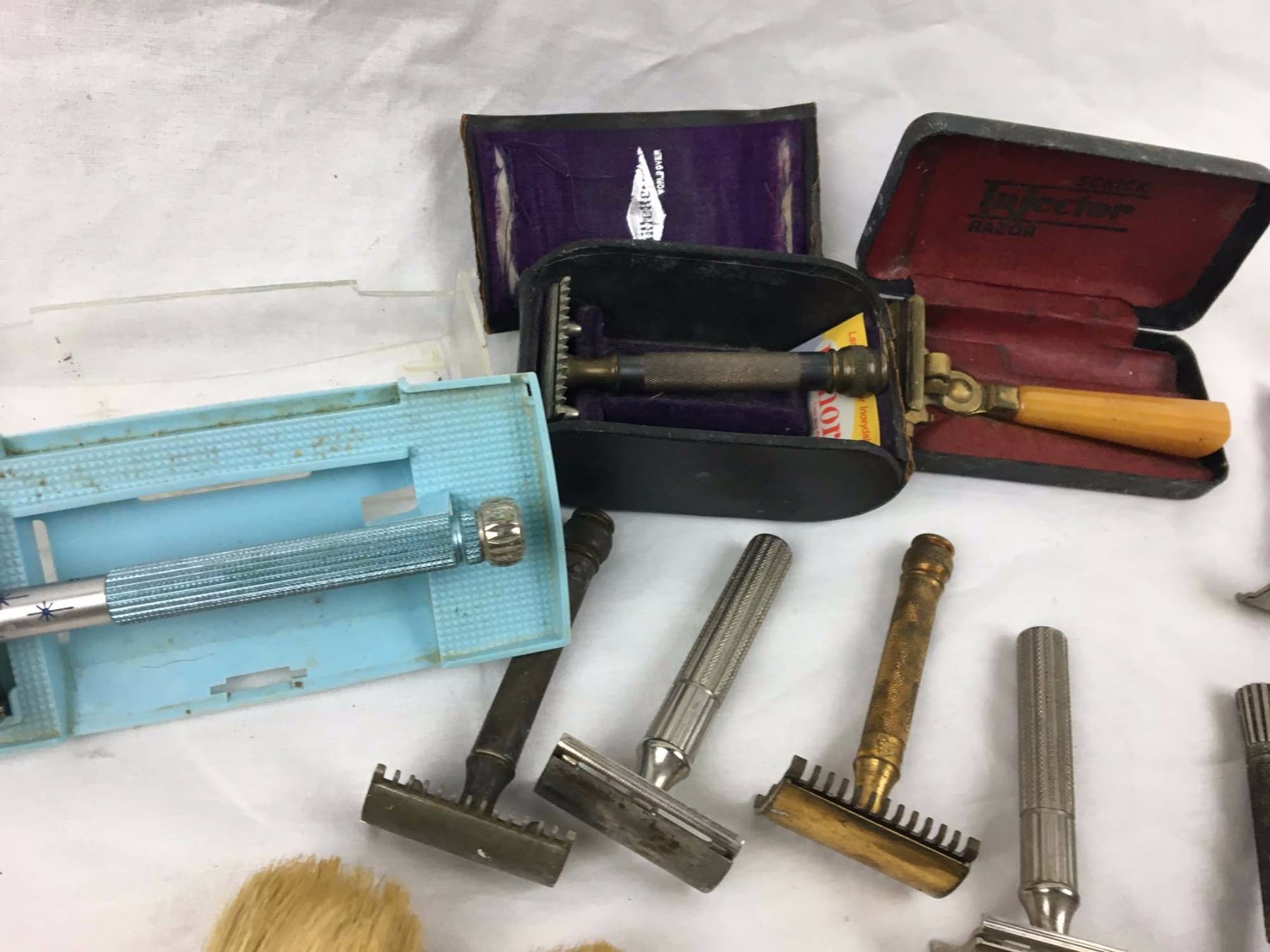Large Vintage Safety Razor Lot (18) W/Extras