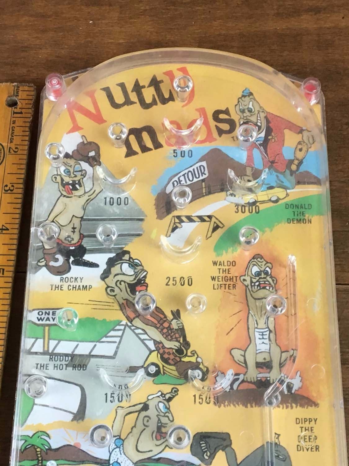 1964 Marx Nutty Mads Marble Pinball Game