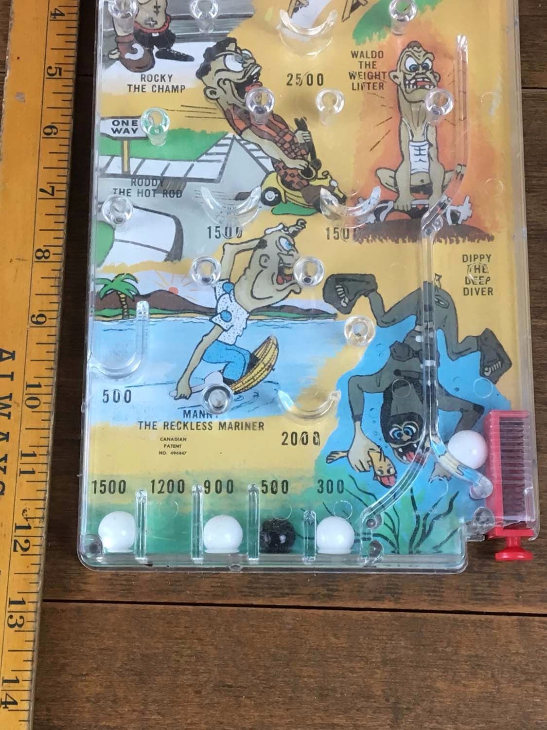 1964 Marx Nutty Mads Marble Pinball Game