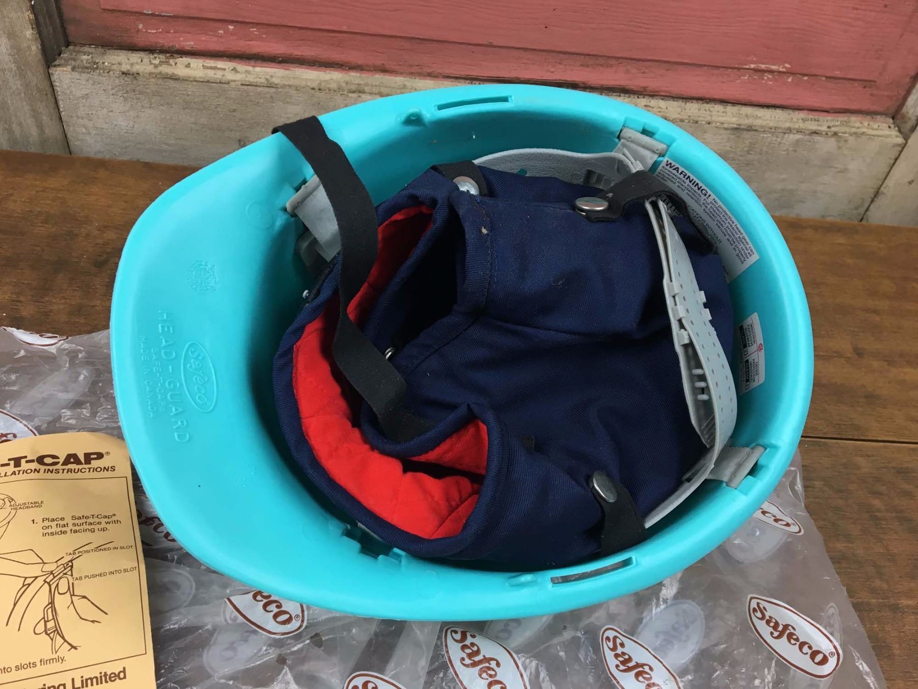 Un-Used Baby Blue Safe-co Hard Hat & Liner, CSA Approved