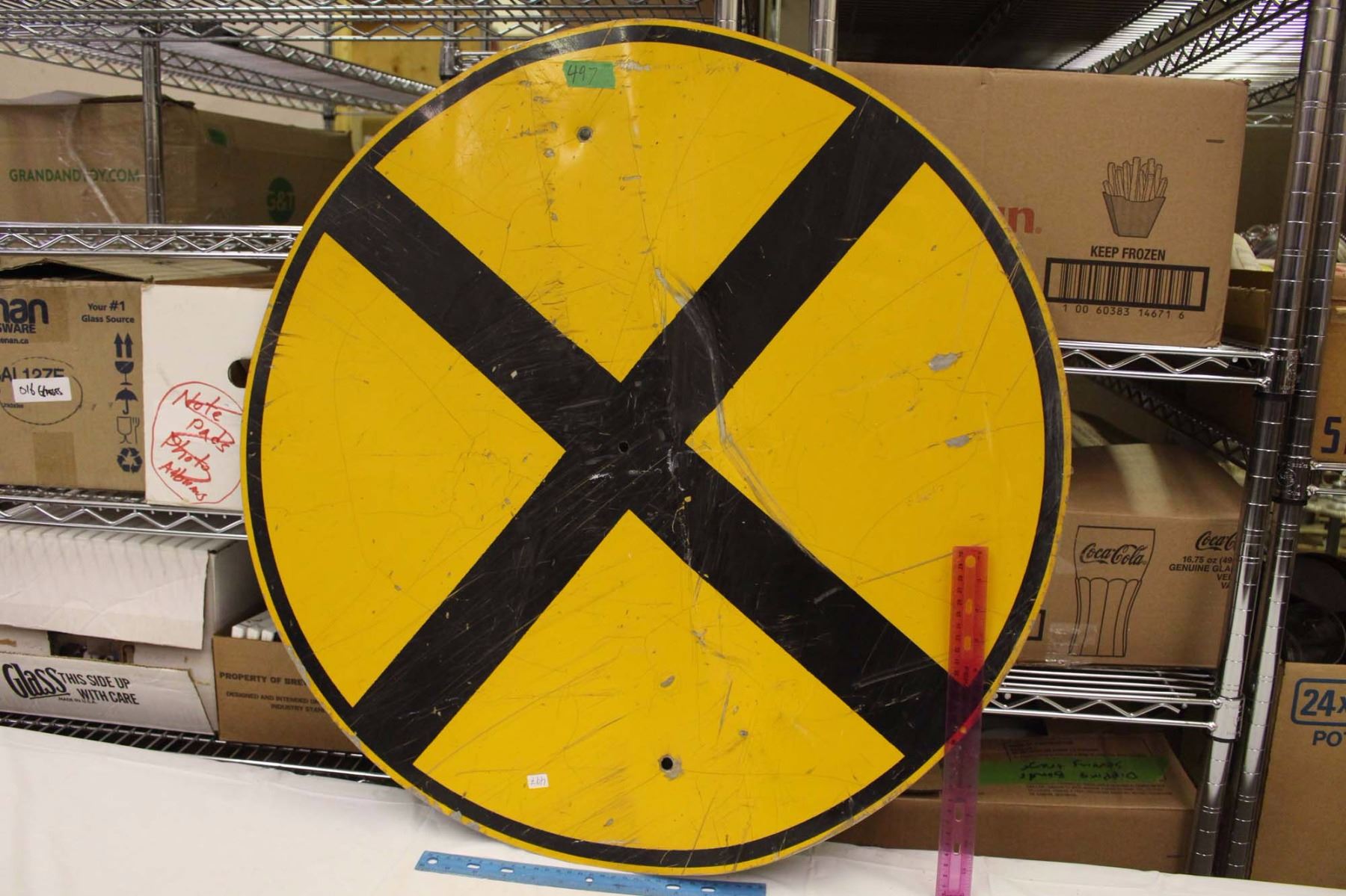 30" Round Vintage Railway Crossing Sign