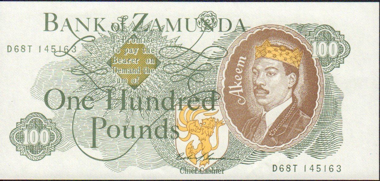 Coming to America Bank of Zamunda Prop Hundred Pounds Currency Bill