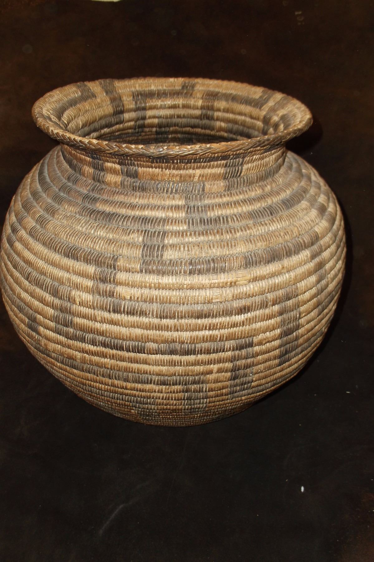Papago in Olla Form Basket-C. 1920- Constructed of Devils Claw, Yucca ...