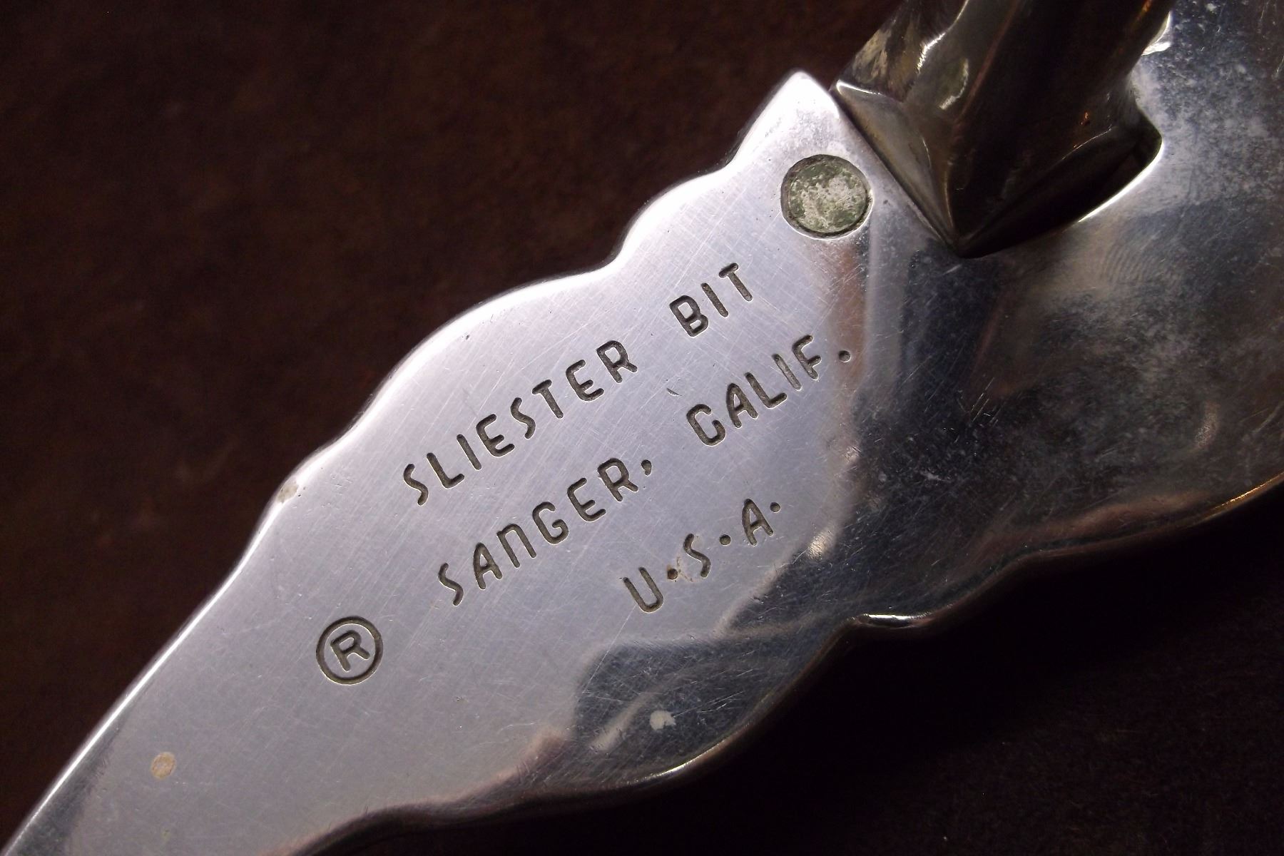 Marked Sliester Bit- Engraved- Nevada Cheek- Salinas Mouth