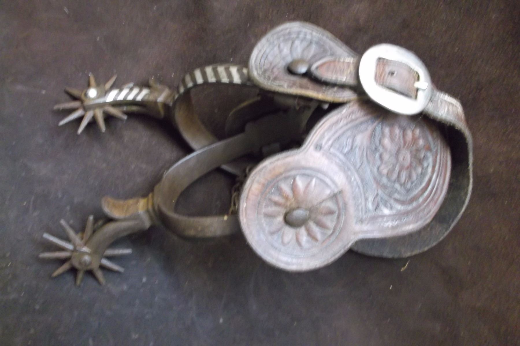 Star Marked Beurmann Spurs- Chevron Pattern- Chap Guards- Heel Chains ...