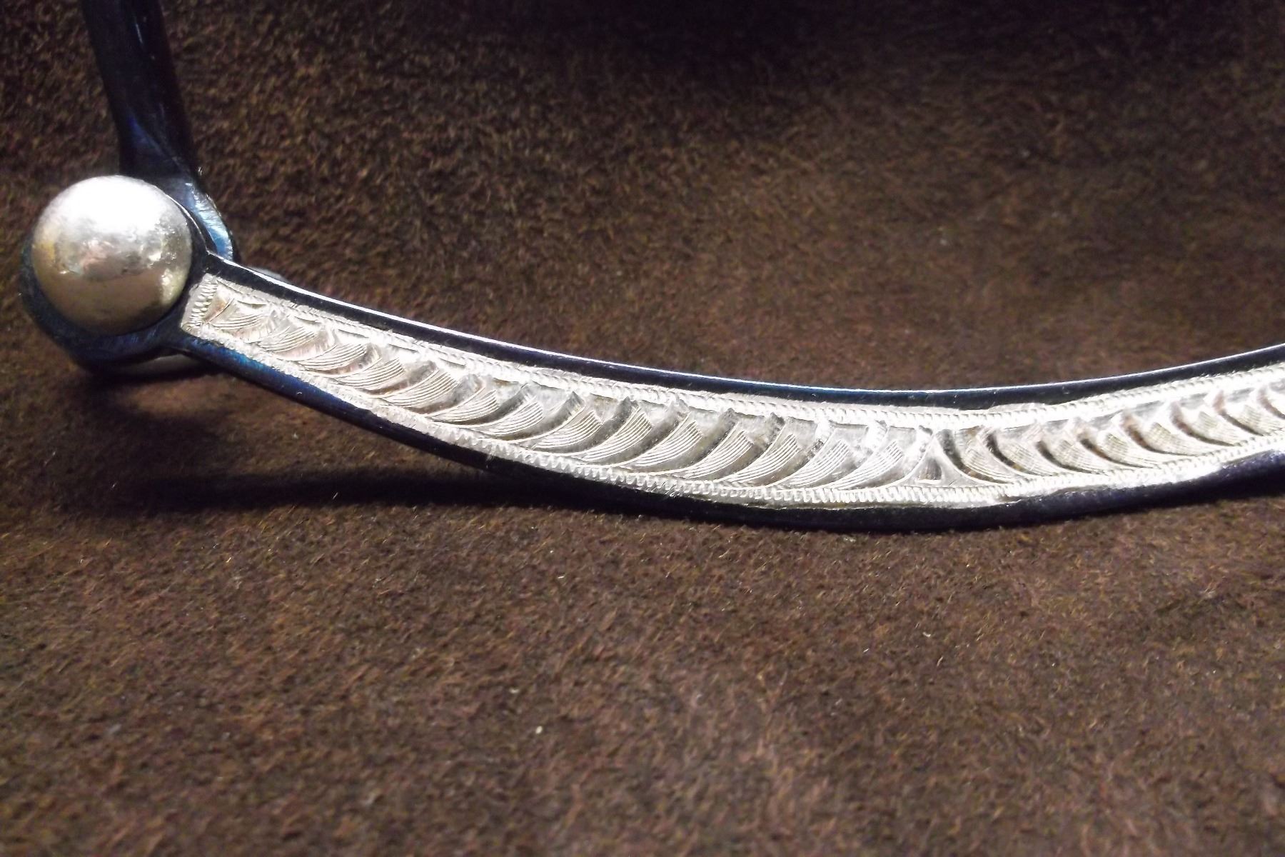 Marked B/B Silver Inlaid Bit- Arizona Cheek- Spoon Mouth- Slobber Bar