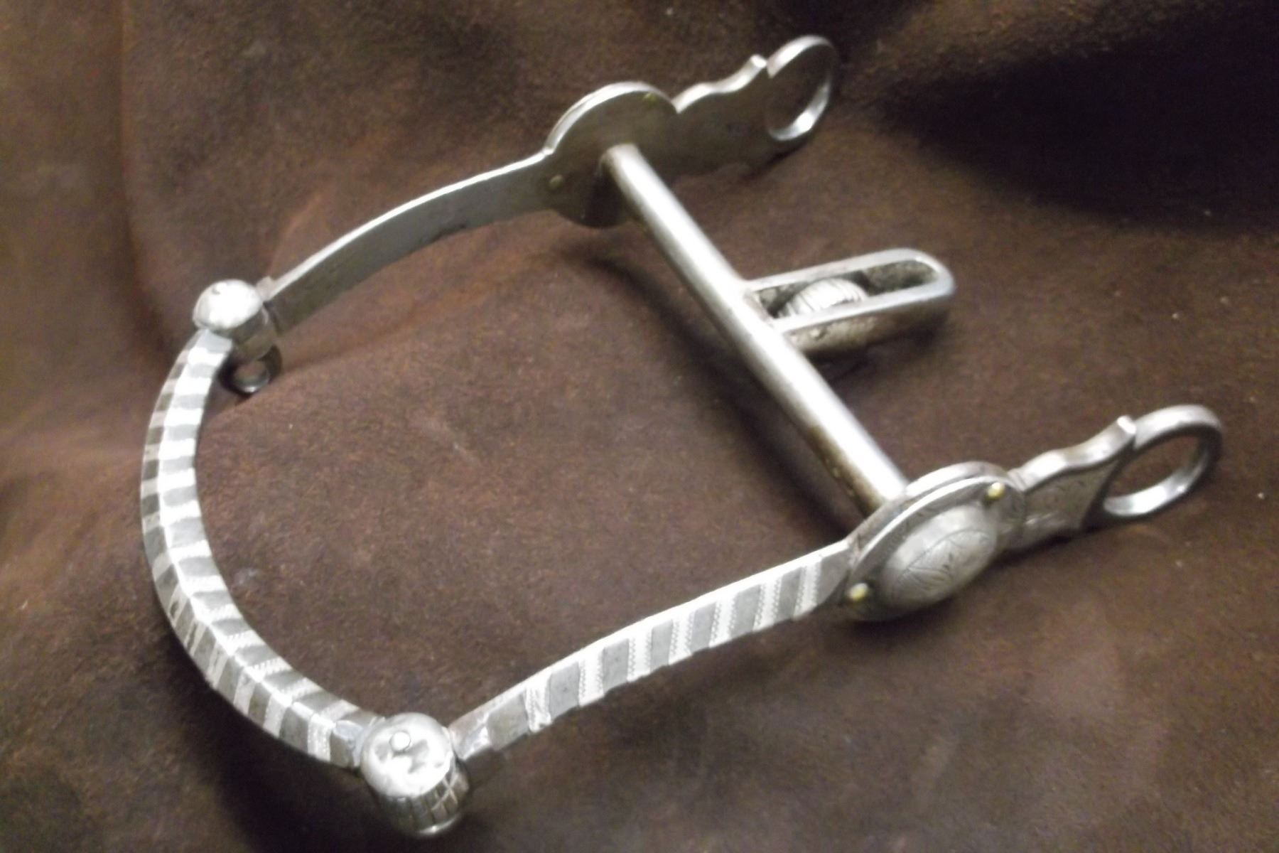 Marked GS GARCIA ELKO NEV Silver Inlaid Bit- Chevron Pattern ...