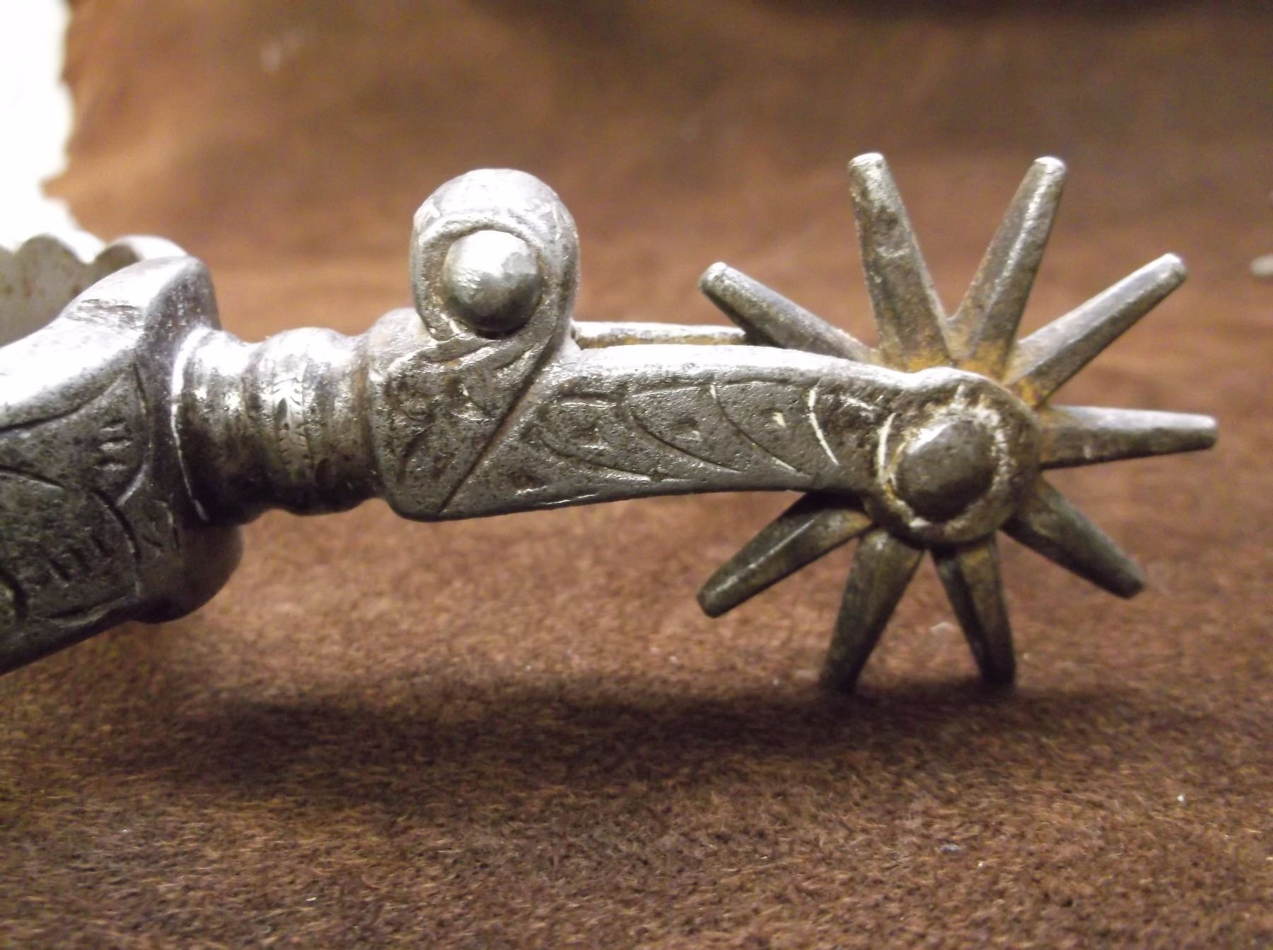 Unmarked Visalia Silver Inlaid Spurs- 4 Heart Pattern- Shanks Double ...