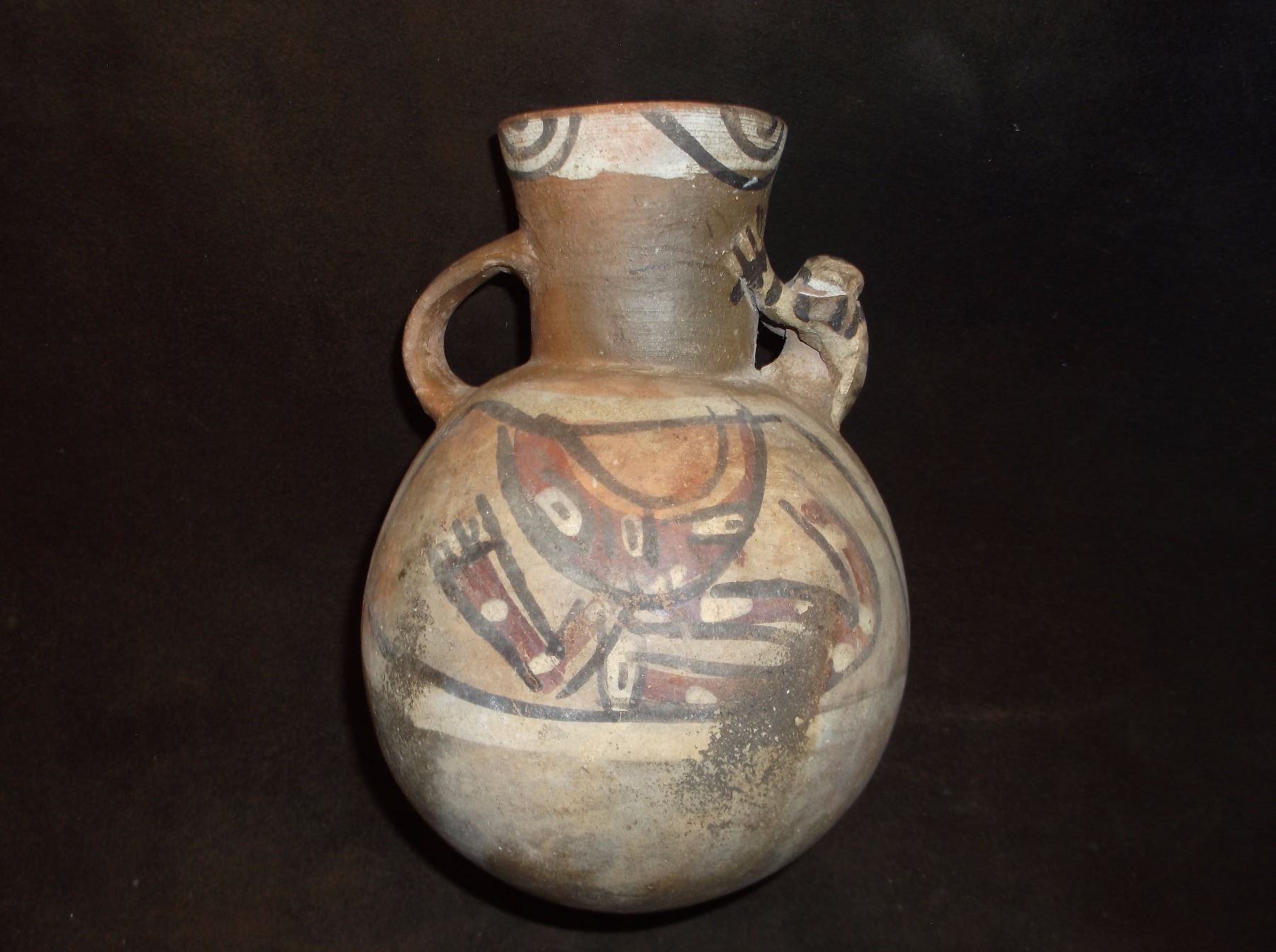Costa Rican Earthware Juglet- C. 500-700 AD- Polychrome Decoration ...