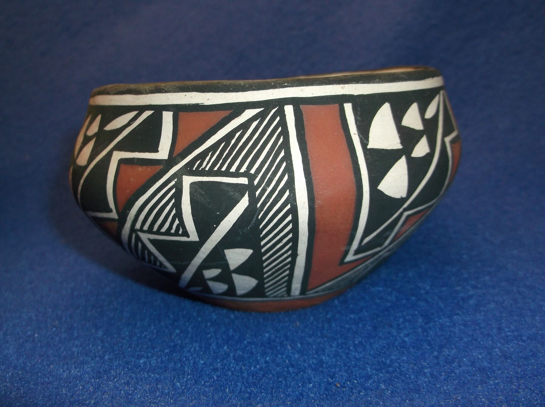 3 Contemporary Acoma Pots- 6"H X4"W- 2.5"H X 4"W- 3"H X 4"W