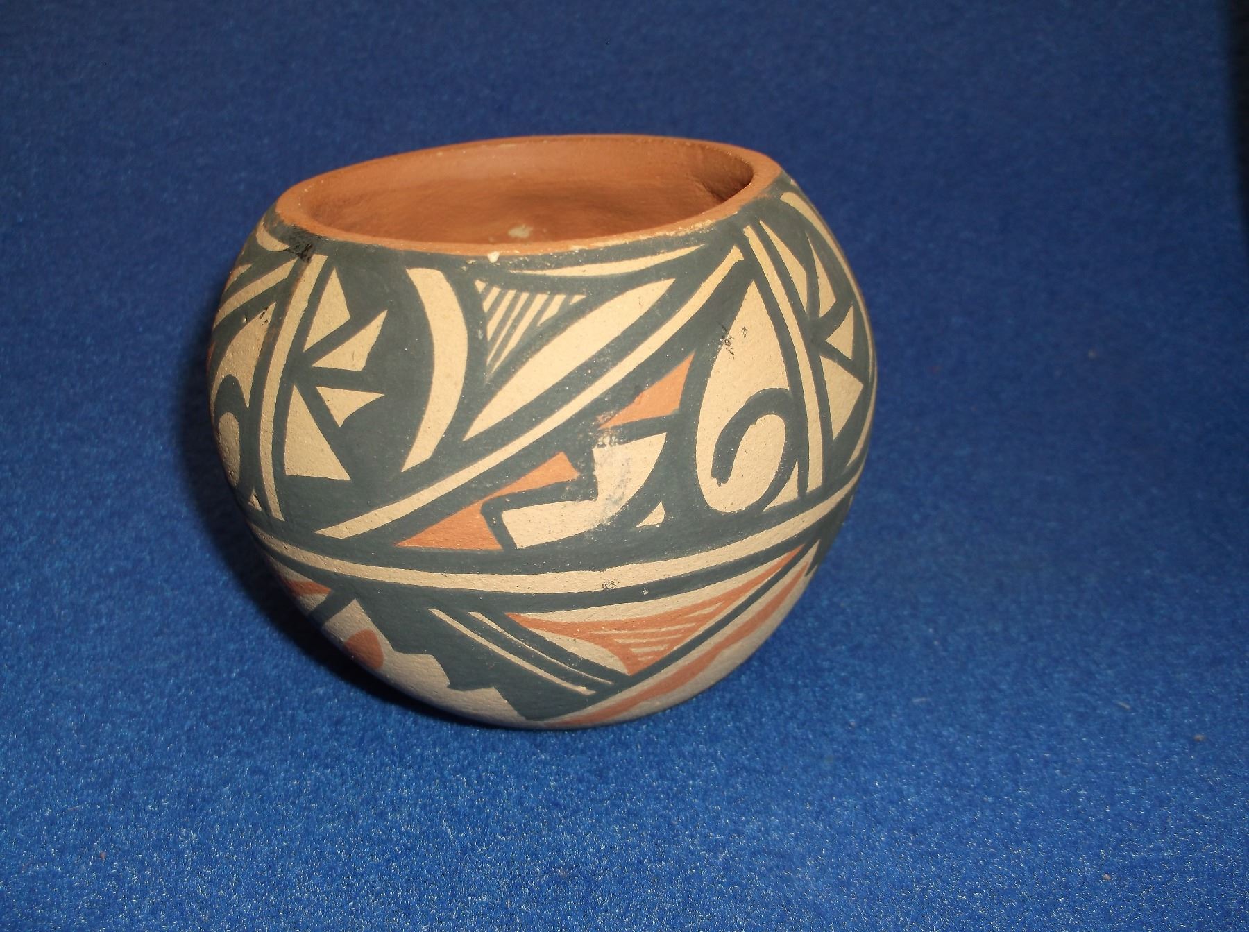 3 Contemporary Acoma Pots- 6"H X4"W- 2.5"H X 4"W- 3"H X 4"W