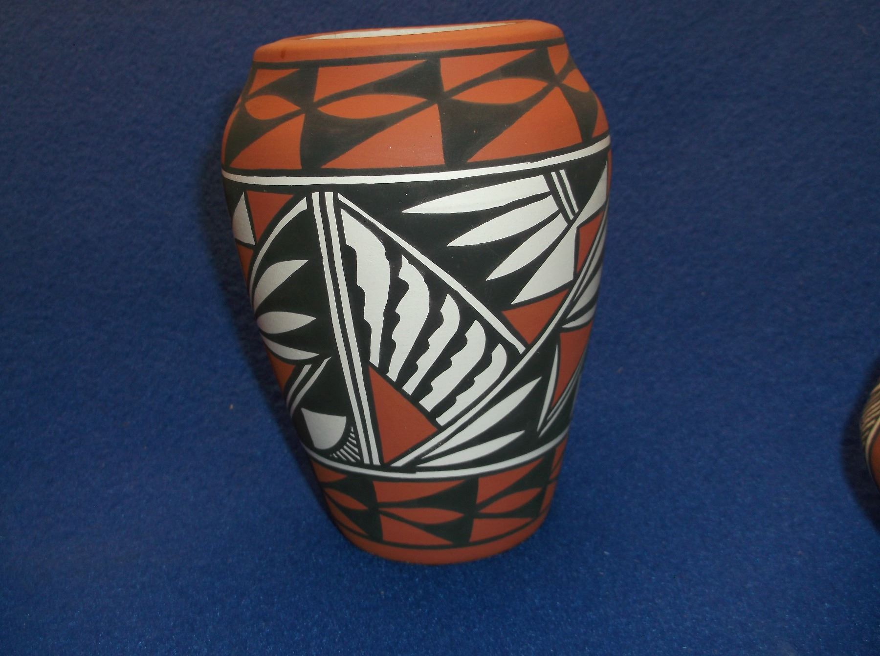 3 Contemporary Acoma Pots- 6"H X4"W- 2.5"H X 4"W- 3"H X 4"W