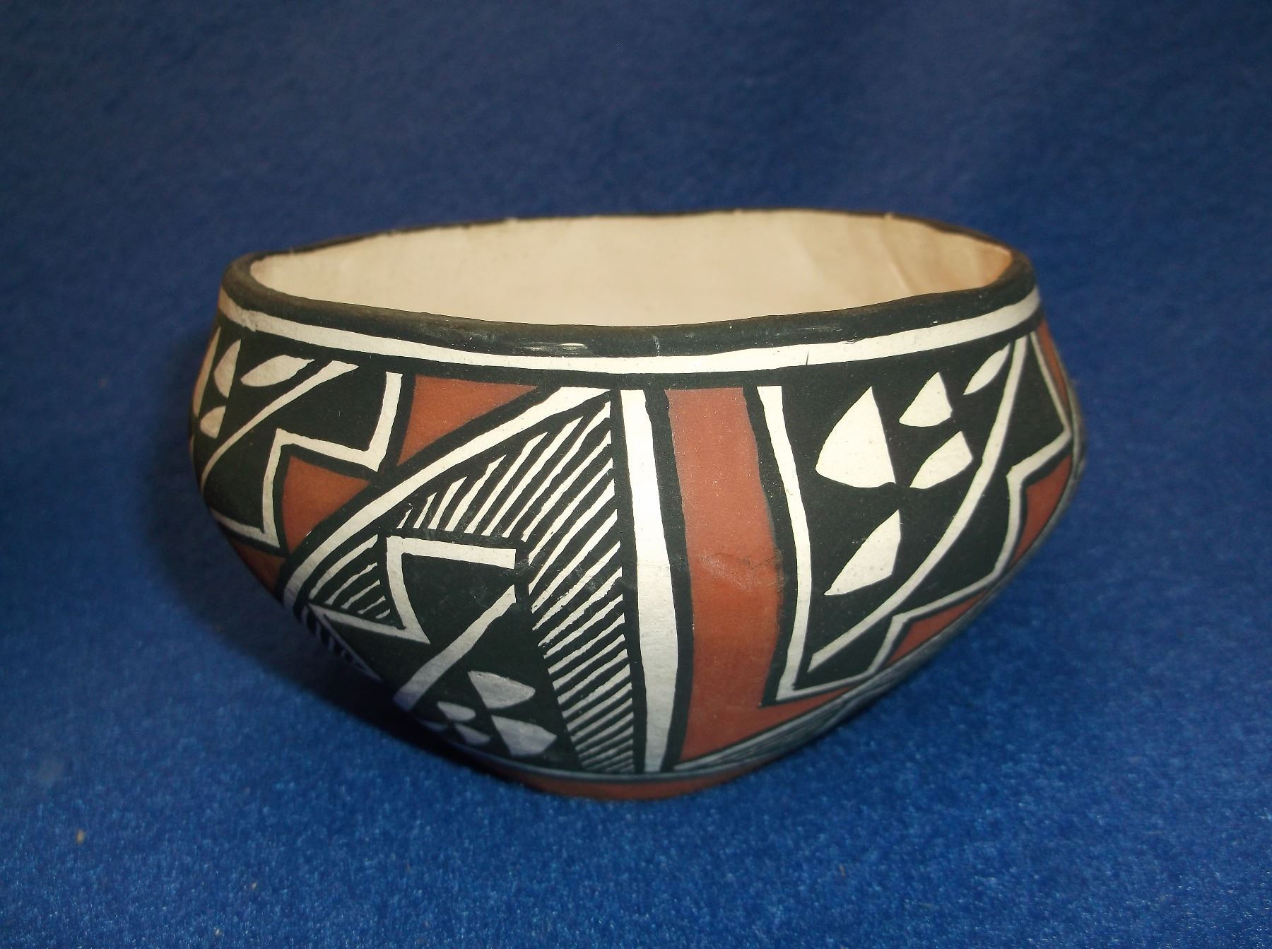 3 Contemporary Acoma Pots- 6"H X4"W- 2.5"H X 4"W- 3"H X 4"W