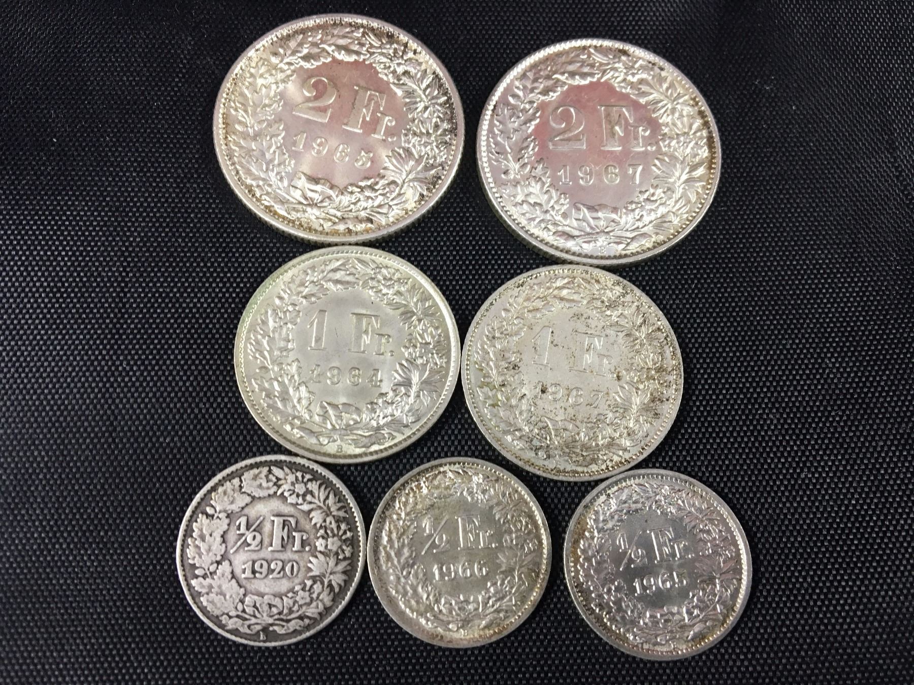 Group Of Silver Swiss Francs Coins Inc 2 Franc s Group Of Silver Swiss Francs Coins Inc 2 Franc s