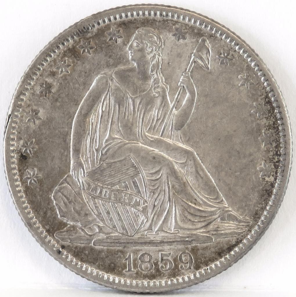 1859 O Seated Liberty Half Dollar.
