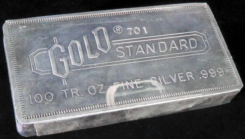 Rare! Gold Standard 100oz. .999+ Silver Tier 2 Legacy Ingot. Serial # 701.