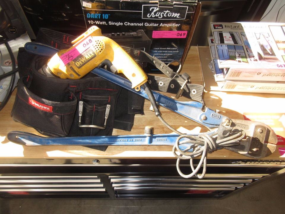 Large Record Bolt Cutters & DeWalt Drill