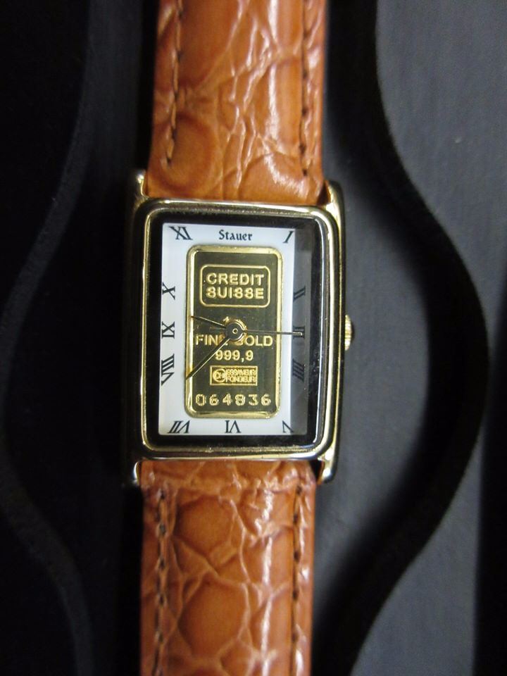 New in Box Ladies Stauer Gold Ingot Watch