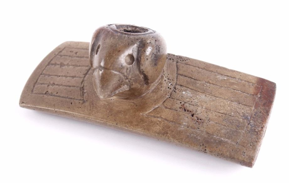 Woodland Era Hopewell Raven Effigy Platform Pipe