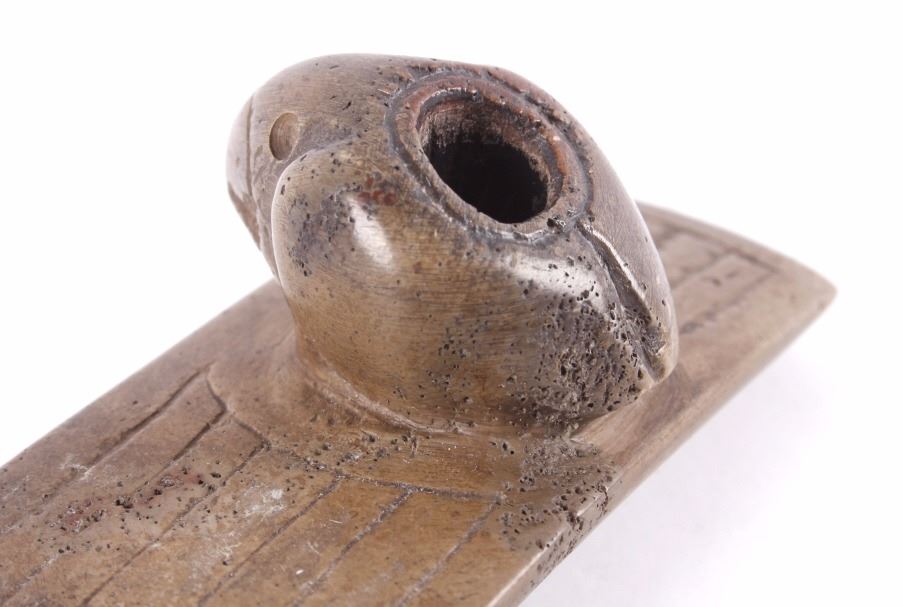 Woodland Era Hopewell Raven Effigy Platform Pipe