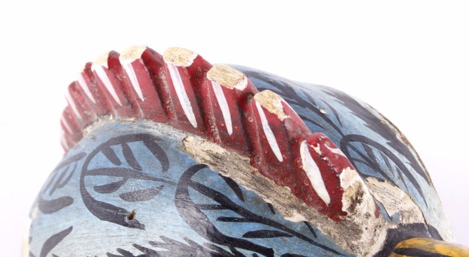 Northwest Coast Polychrome Raven Effigy Carvings