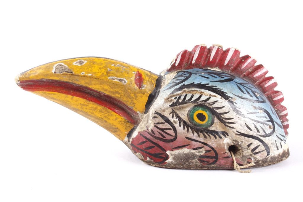 Northwest Coast Polychrome Raven Effigy Carvings