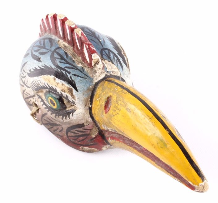 Northwest Coast Polychrome Raven Effigy Carvings
