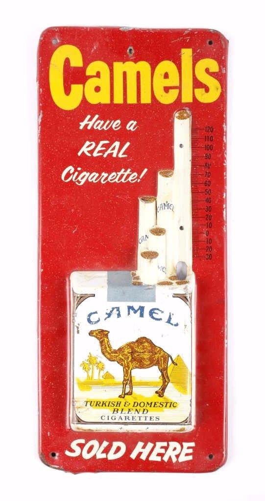 Camel Cigarette Tin Thermometer Advertisement Sign