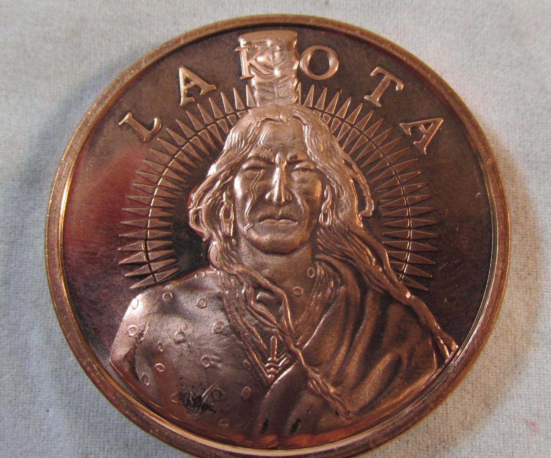 Crazy Horse Lakota 1 Oz Copper Round