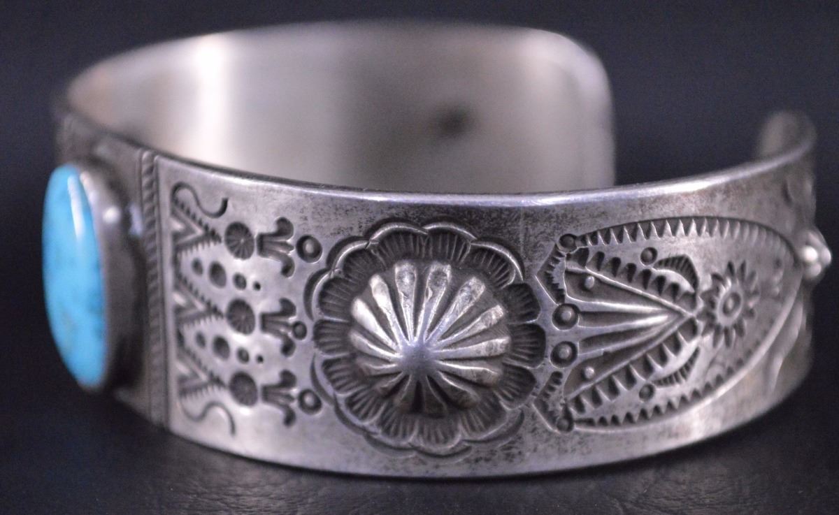 NAVAJO SILVER BRACELET BY EDISON SANDY SMITH