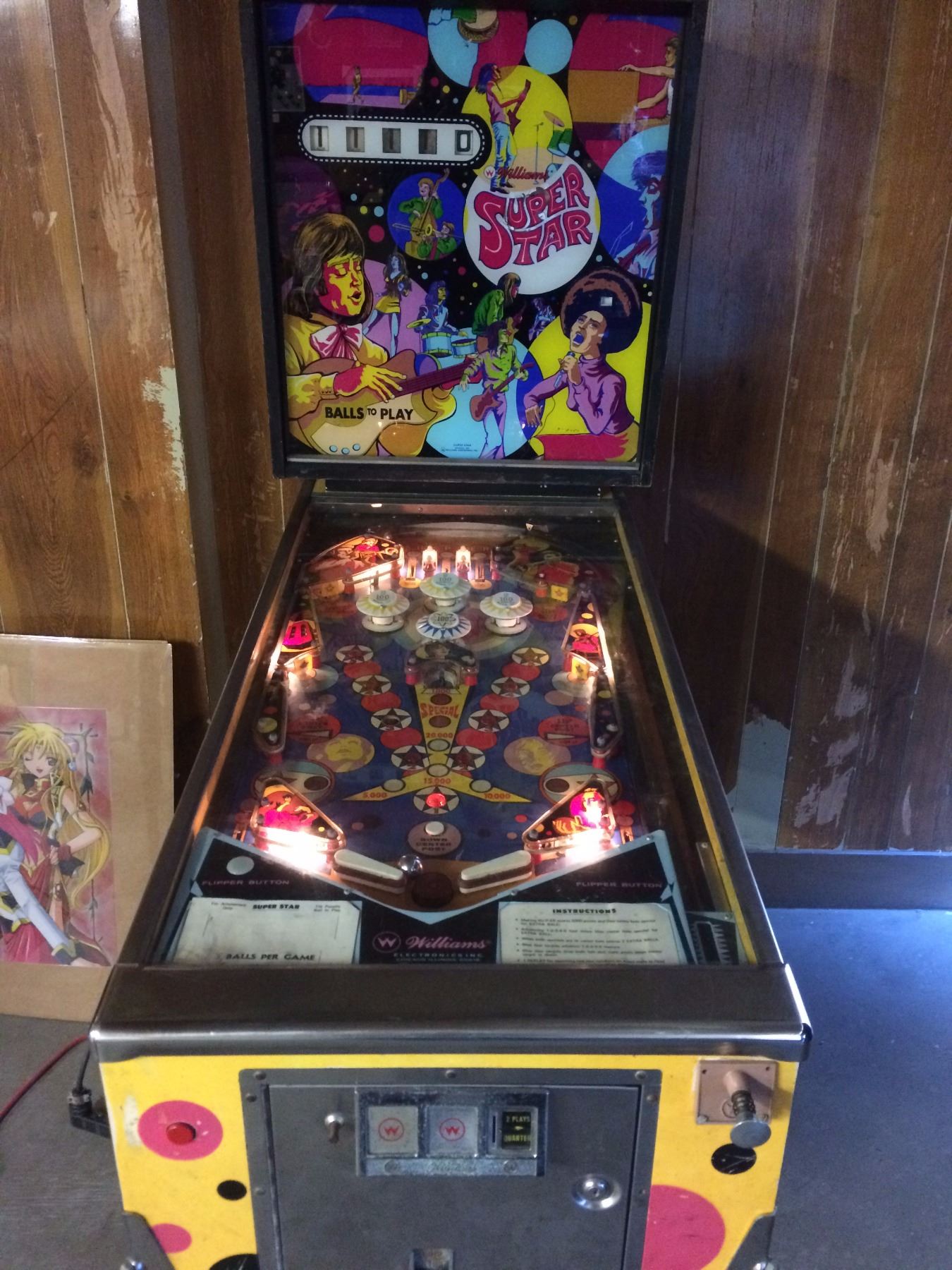 1972 Williams "Super Star" PINBALL MACHINE