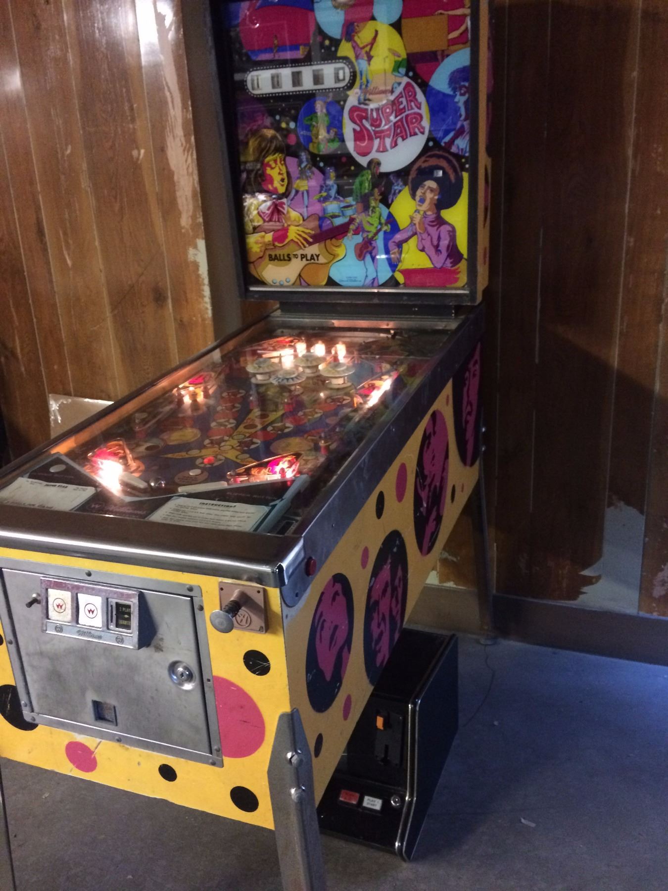 1972 Williams "Super Star" PINBALL MACHINE