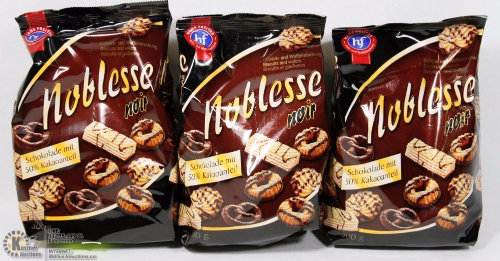 THREE BAGS OF NOBLESSE ASSORTED CHOCOLATE COOKIES
