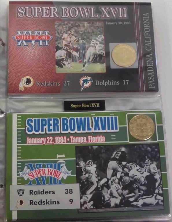 NFL FOOTBALL SUPER BOWL FLIP COIN COLLECTION