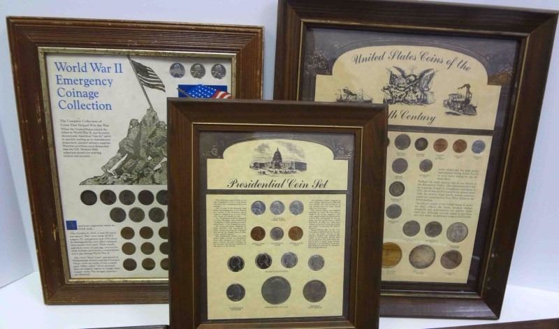 6 - FRAMED COIN COLLECTIONS;