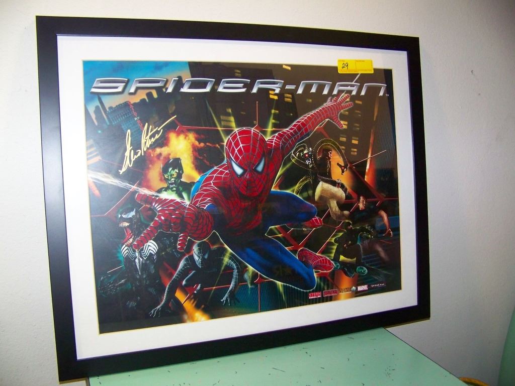 SPIDERMAN PINBALL TRANSLITE SIGNED WALL ART
