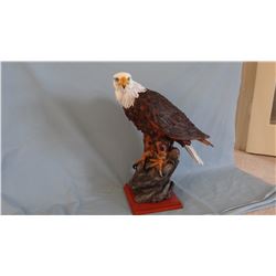 Resin bald eagle sculpture, 21" h