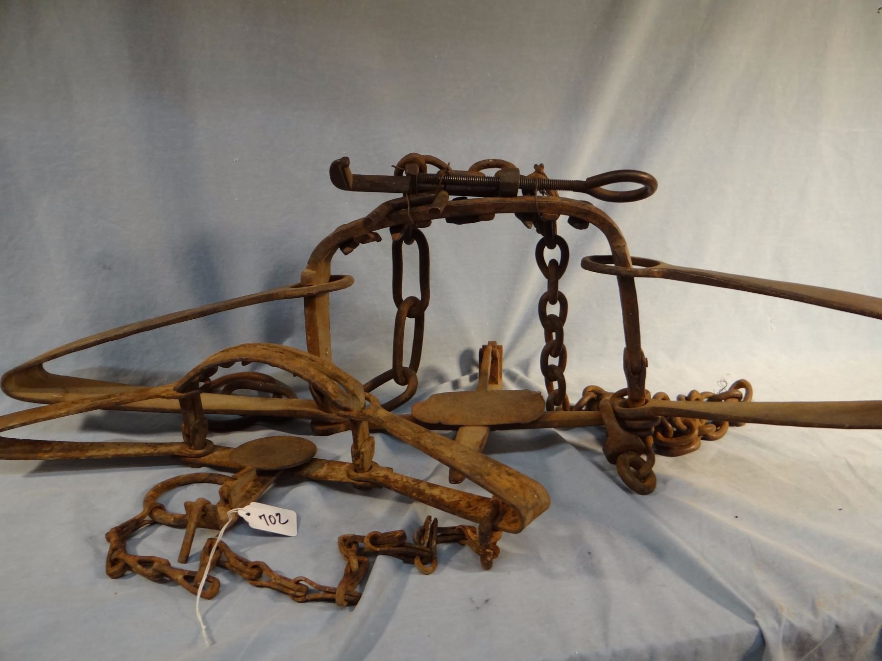 Hand forged Bear trap and Newhouse wolf trap