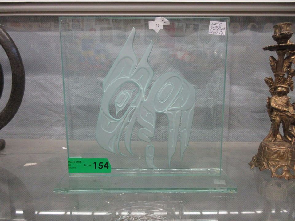 Etched Glass First Nations Sculpture