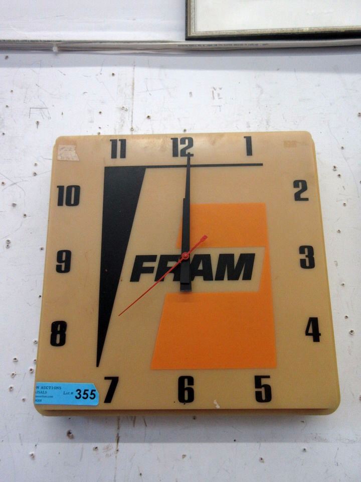 Vintage Fram Illuminated Advertising Clock