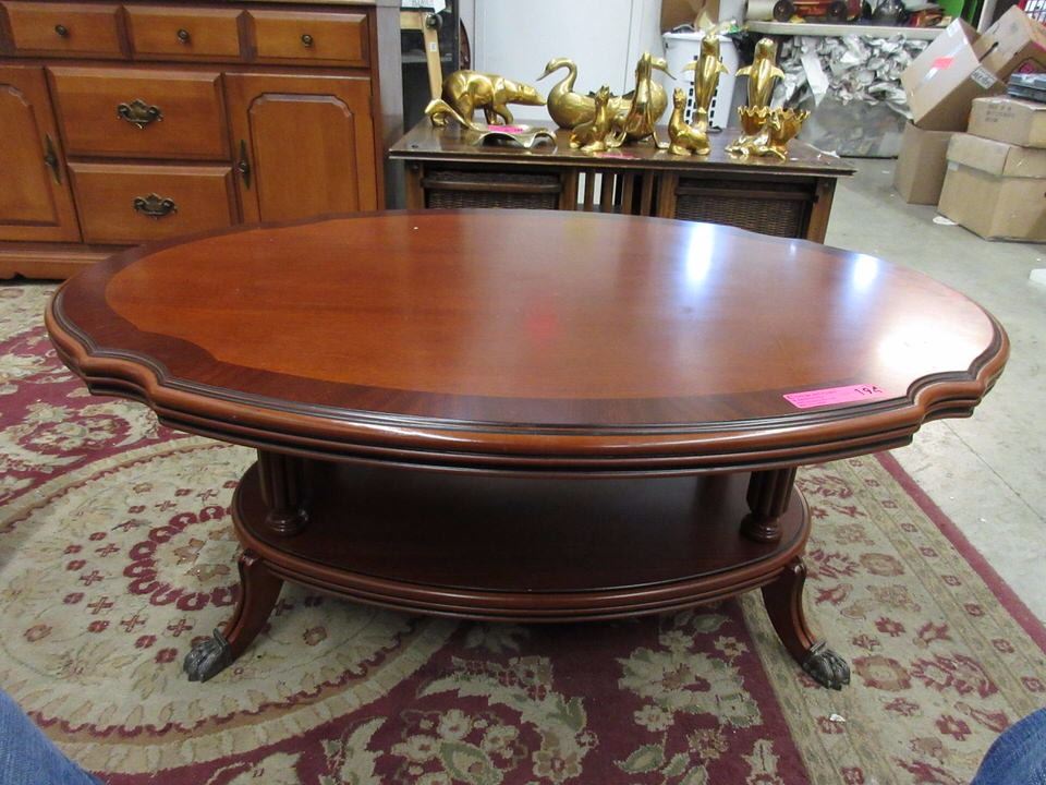 Federal Style Banded Top Claw Foot Coffee Table