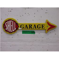Hand Painted Cast Metal Shell Garage Sign
