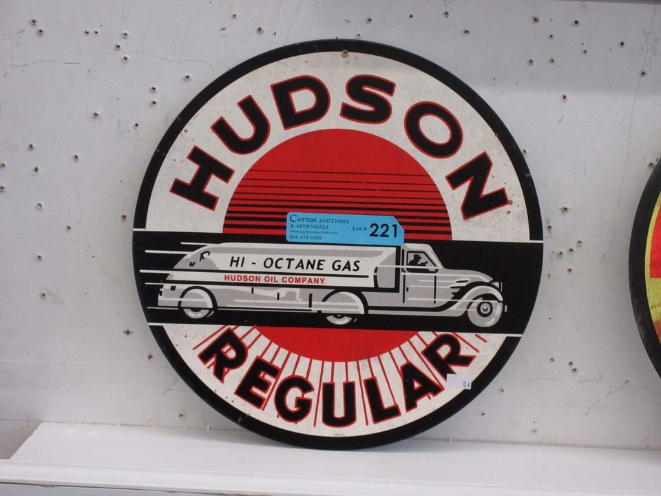 14" Plasma Cut Steel Hudson Oil Company Sign