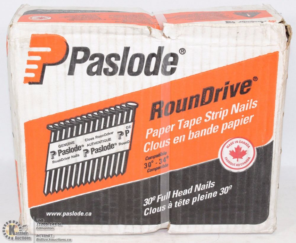 CASE OF PASLODE ROUNDRIVE PAPER TAPE STRIP NAILS