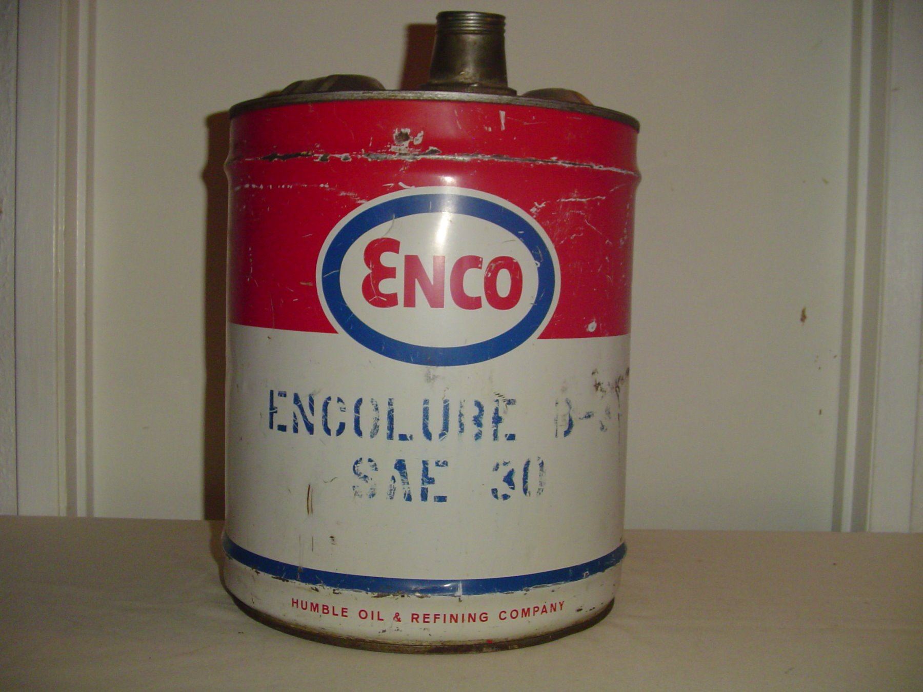 5 gallon Enco oil pail ( humble oil )