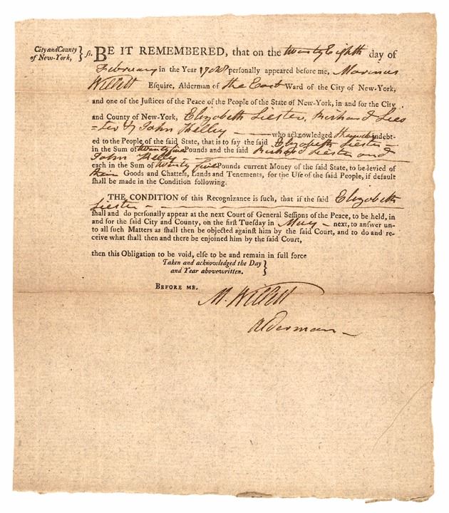 MARINUS WILLETT, Document Signed Twice 1788 Leader of the Sons of Liberty