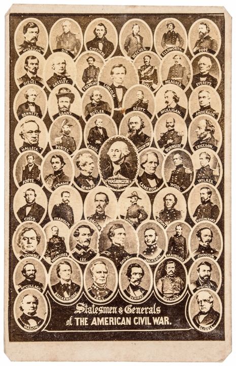 1860 Lincoln Civil War CDV Titled Statesmen + Generals of the American ...