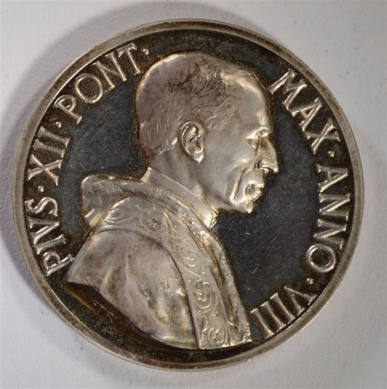 SILVER POPAL MEDAL POPE PIUS XII ANNO VIII