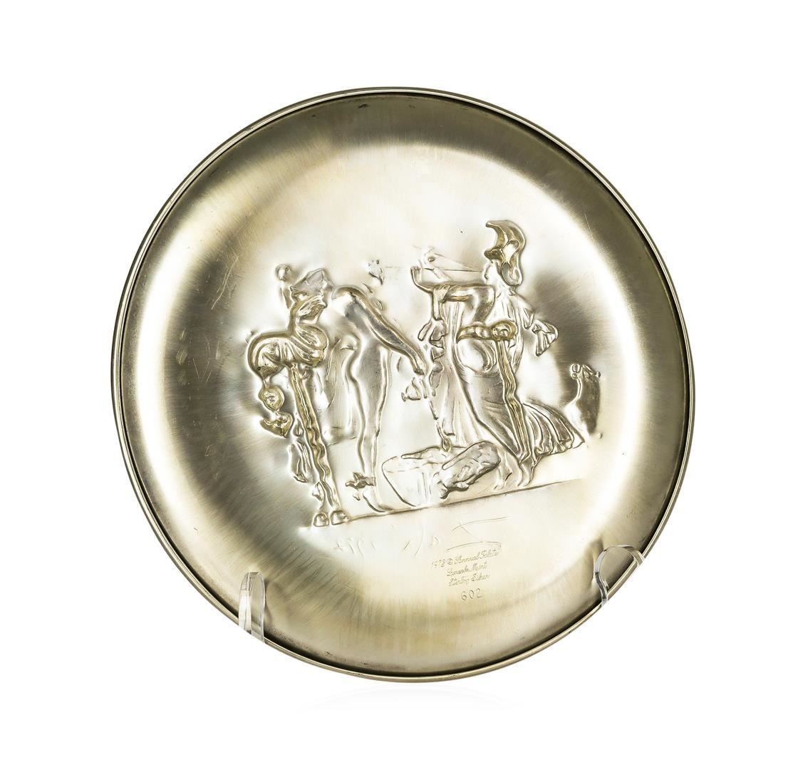 Sterling Silver Salvador Dali 1972 Annual Plate from the Lincoln Mint